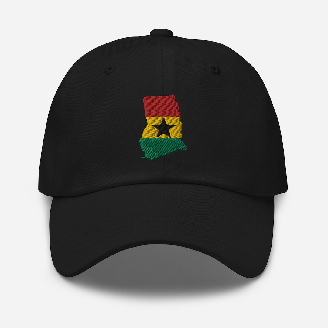 Ghana Flag Embroidered Hat, Ghana Outline Baseball Cap, Ghana Gifts ...