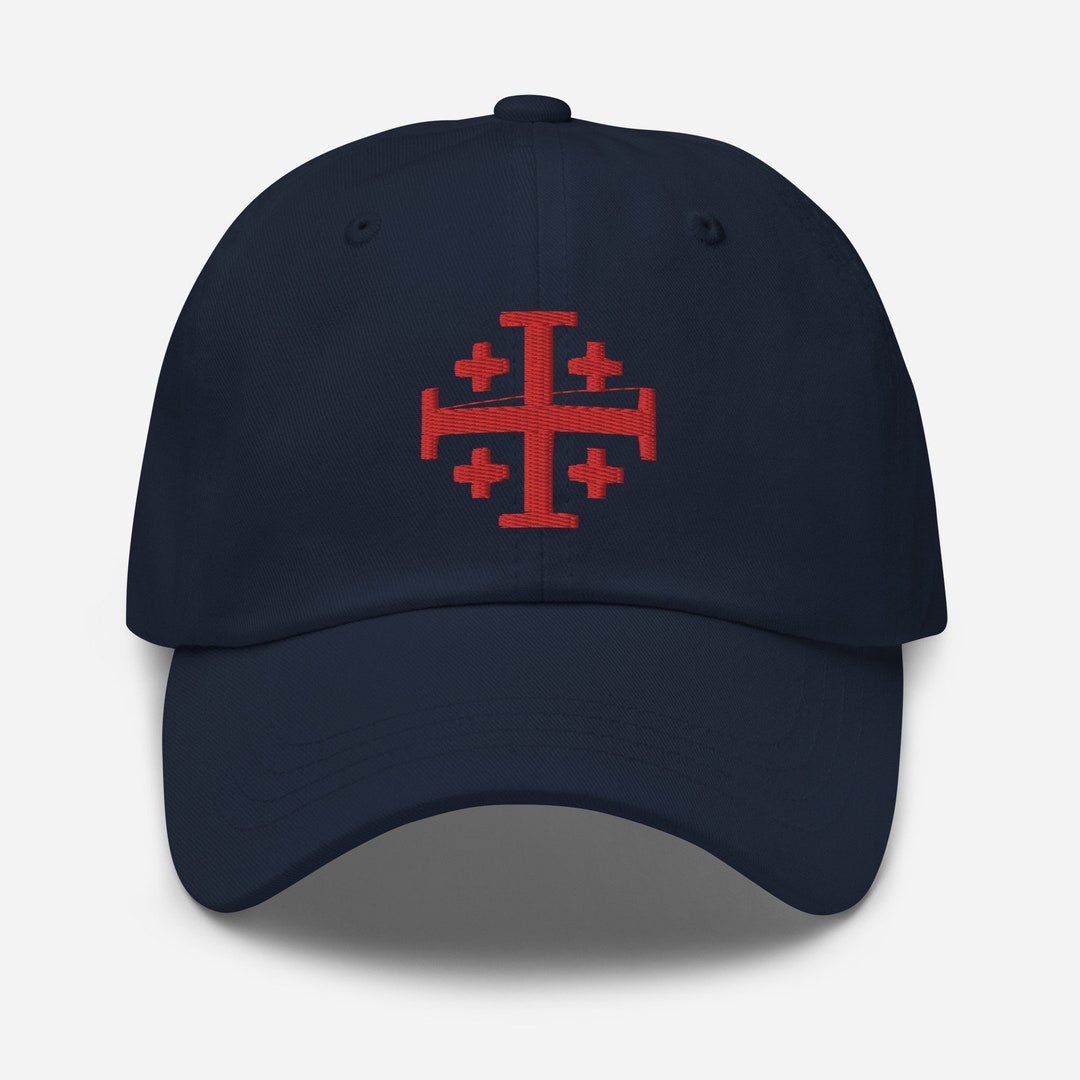 Jerusalem Cross Embroidered Hat, Crusader Heraldic Cross Cap, Crusader ...