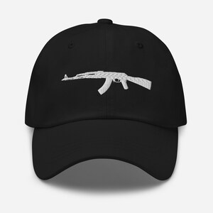 AK 47 Embroidered Hat, AK 47 Kalashnikov Semi Automatic Rifle Cap, Patriotic Pro-gun Military ...