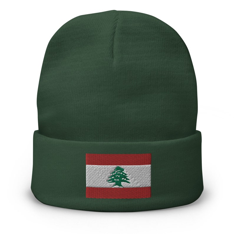 Lebanon Flag Embroidered Beanie Lebanese Flag Winter Hat - Etsy