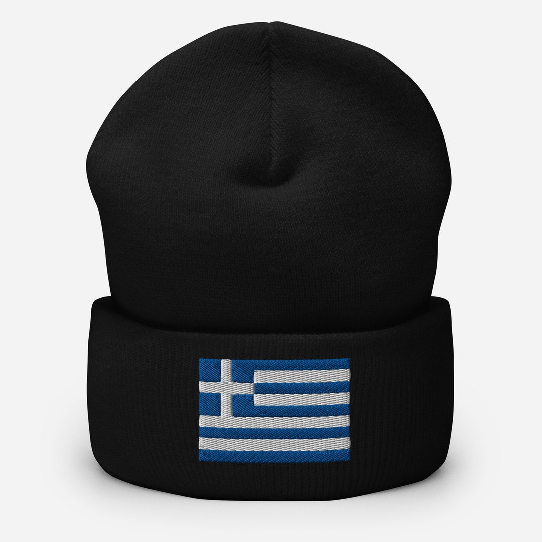 Greece Flag Beanie, Greek Flag Embroidered Winter Hat, Greece Gift ...