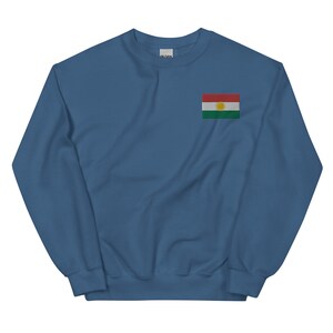 Kurdish Sweatshirt, Kurdistan Flag Embroidered Crewneck Sweater ...