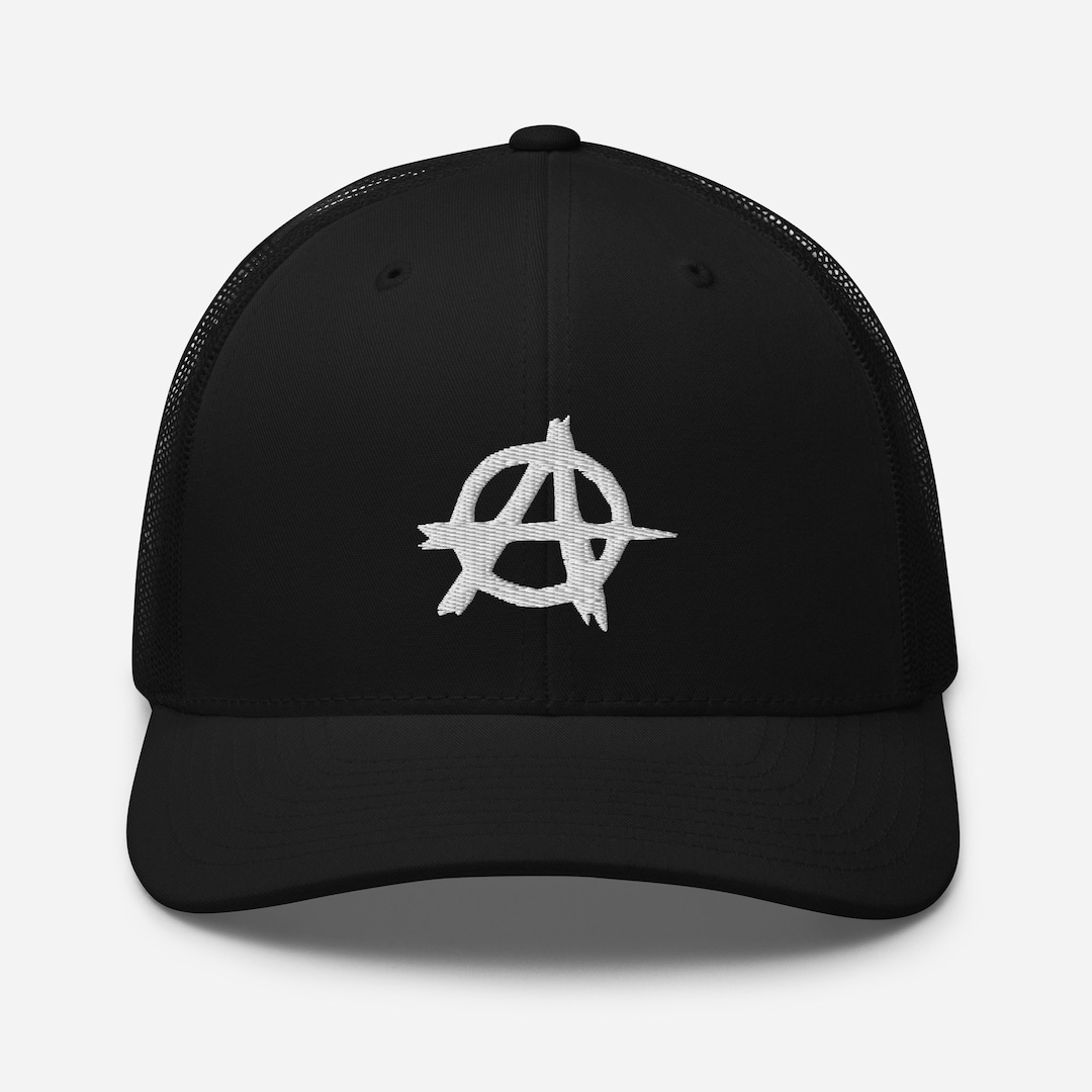 Anarchy Symbol Embroidered Trucker Hat, Sons of Anarchy Cap, Punk Rock ...