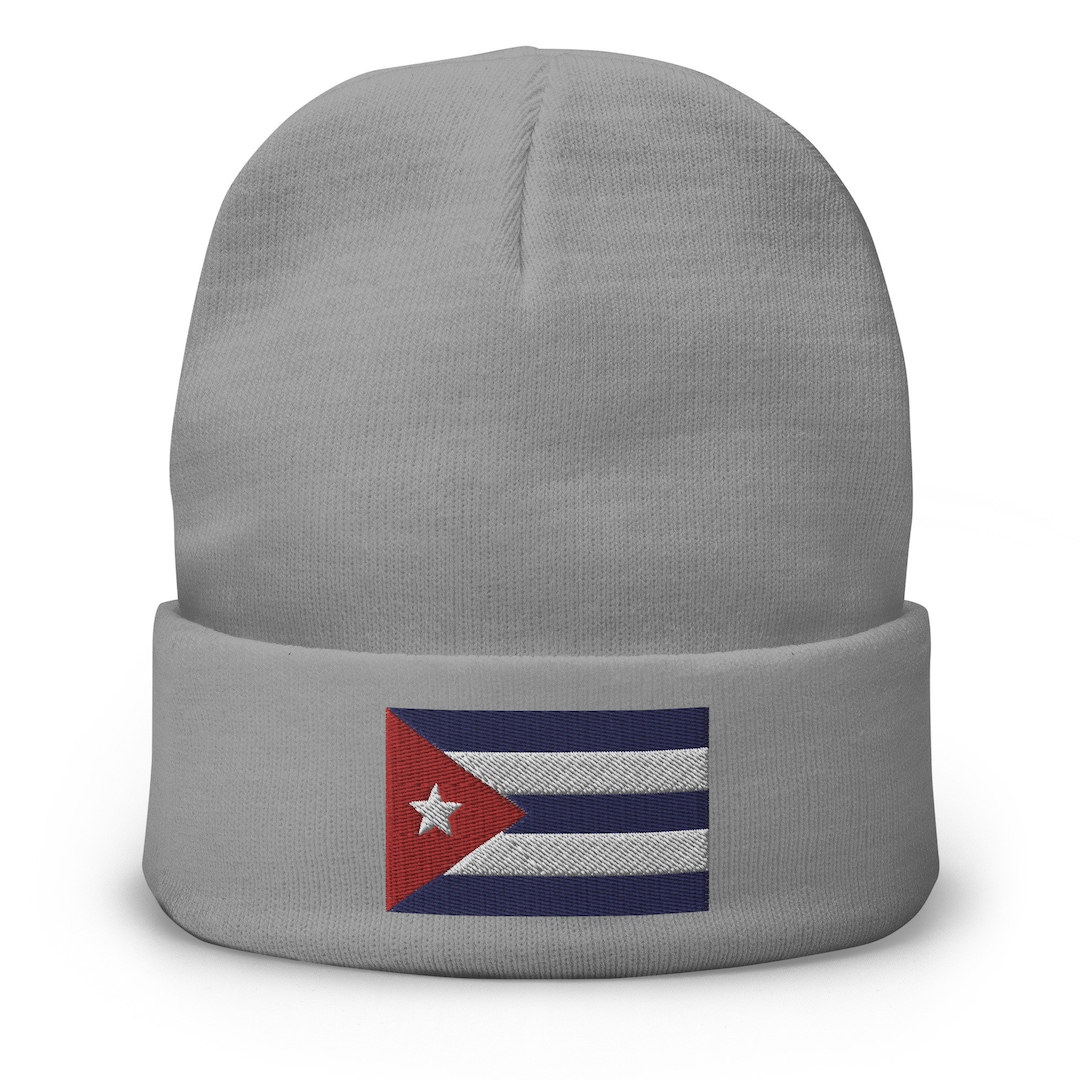 Cuba Flag Embroidered Beanie, Cuban Flag Winter Hat, Cuban American ...