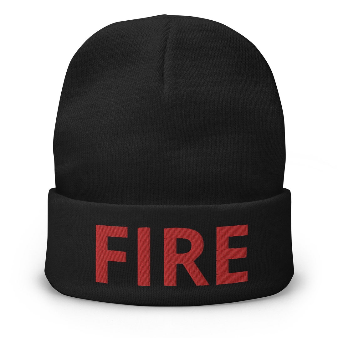 Firefighter Embroidered Beanie, Fire Fighter Winter Hat, Fire Dept ...