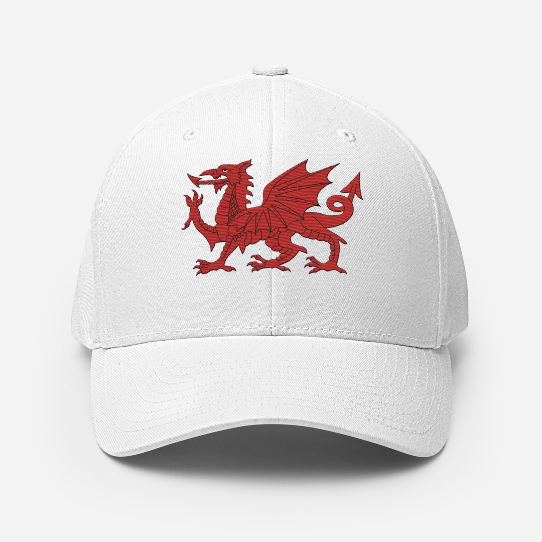Welsh Dragon Hat, Wales Dragon Embroidered Flexfit Cap, Welsh Gift ...