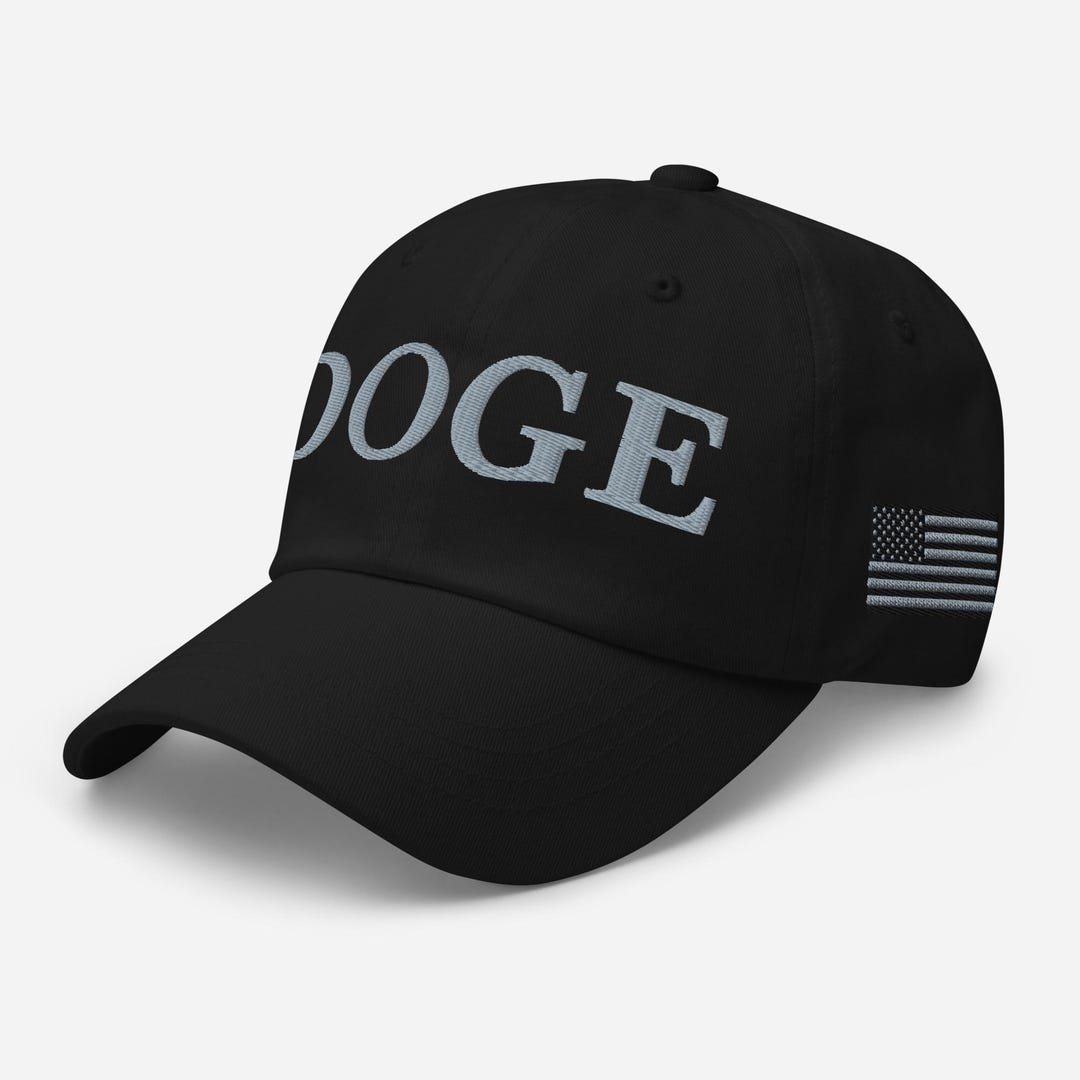 DOGE Hat, Department of Government Efficiency Dark MAGA Embroidered Dad ...