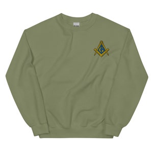 Freemason Sweatshirt, Masonic Symbol Embroidered Crewneck Sweater ...
