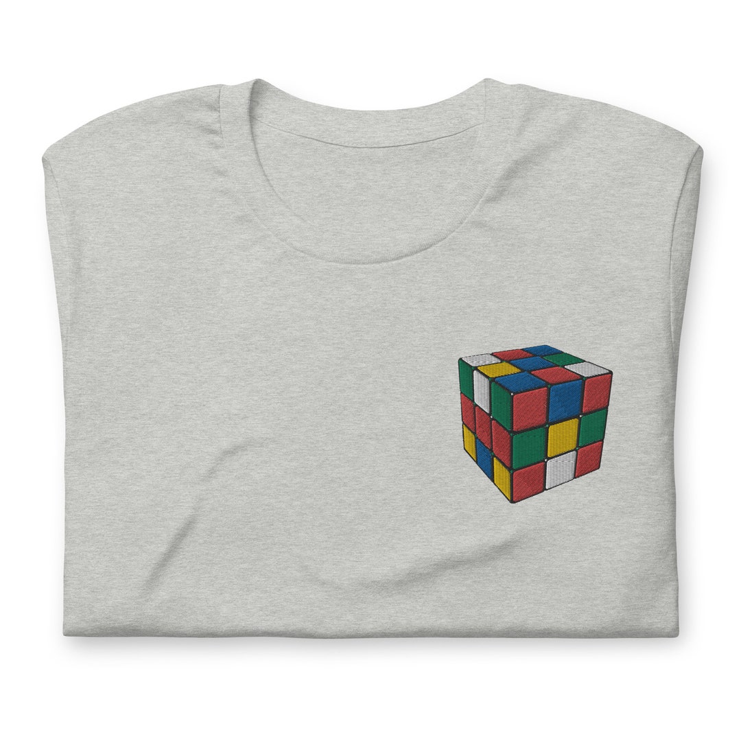 Rubik's Cube Shirt, Rubik's Cube Puzzle Design Embroidered Tshirt ...