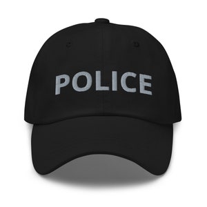 Police Hat, Police Officer Gray Lettering Embroidered Baseball Cap ...