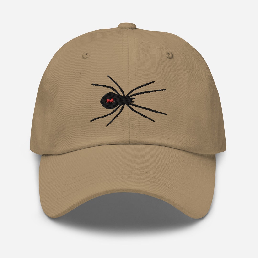 Black Widow Embroidered Hat, Black Widow Spider Baseball Cap, Black ...