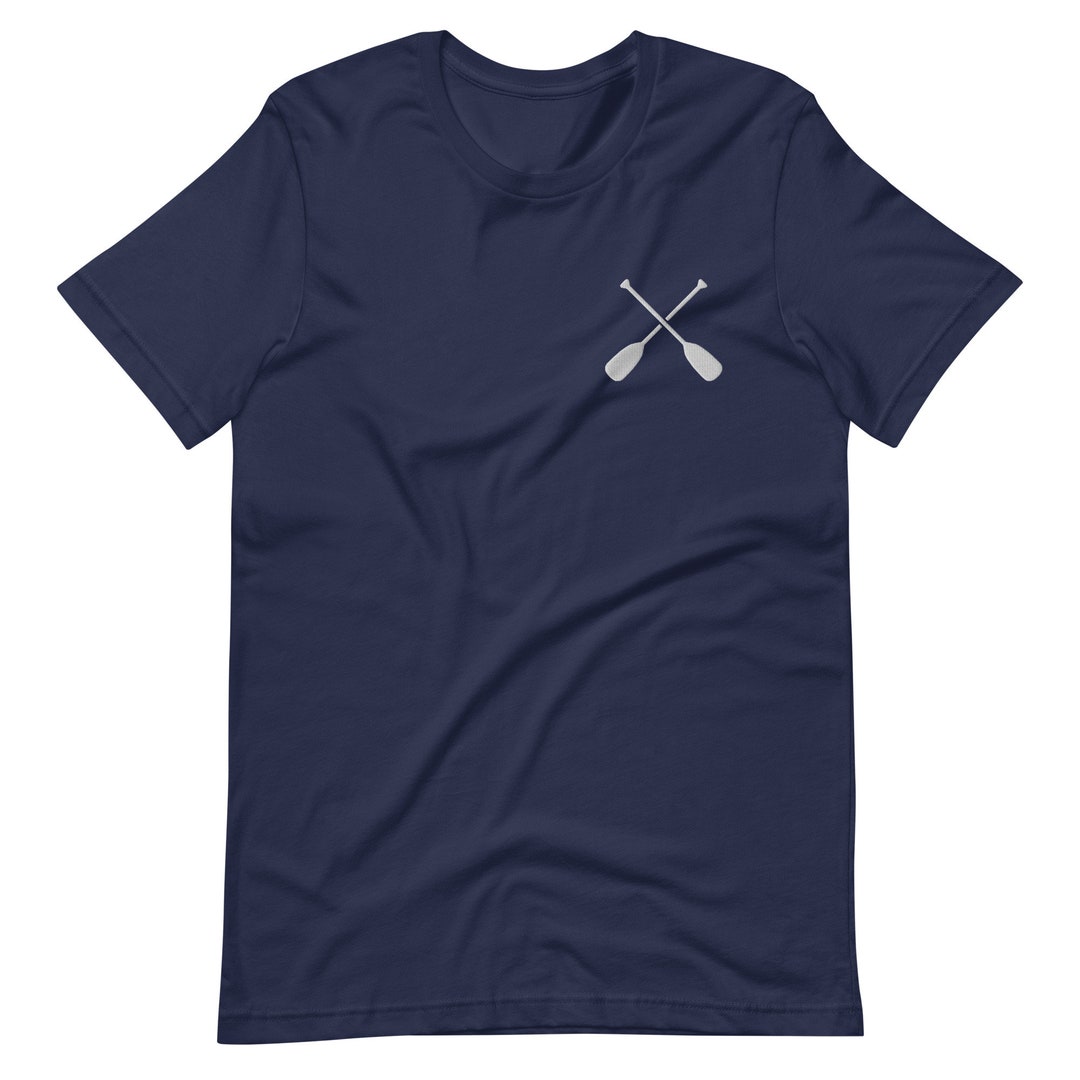 Rowing Shirt, Crossed Rowing Oars Embroidered Crewneck Tshirt, Rowing ...