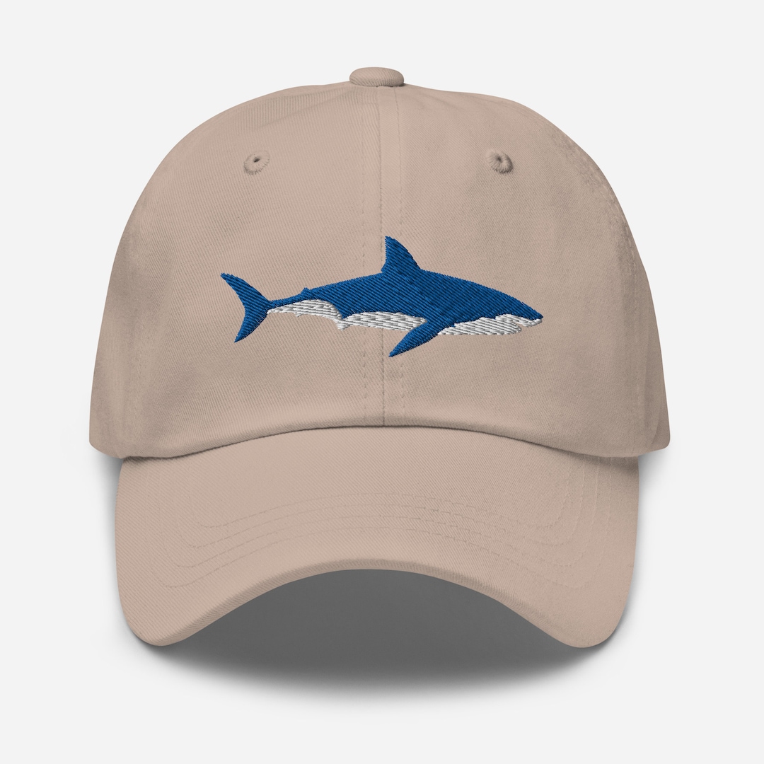 Great White Shark Hat, Shark Outline Embroidered Baseball Cap, Dad Hat ...
