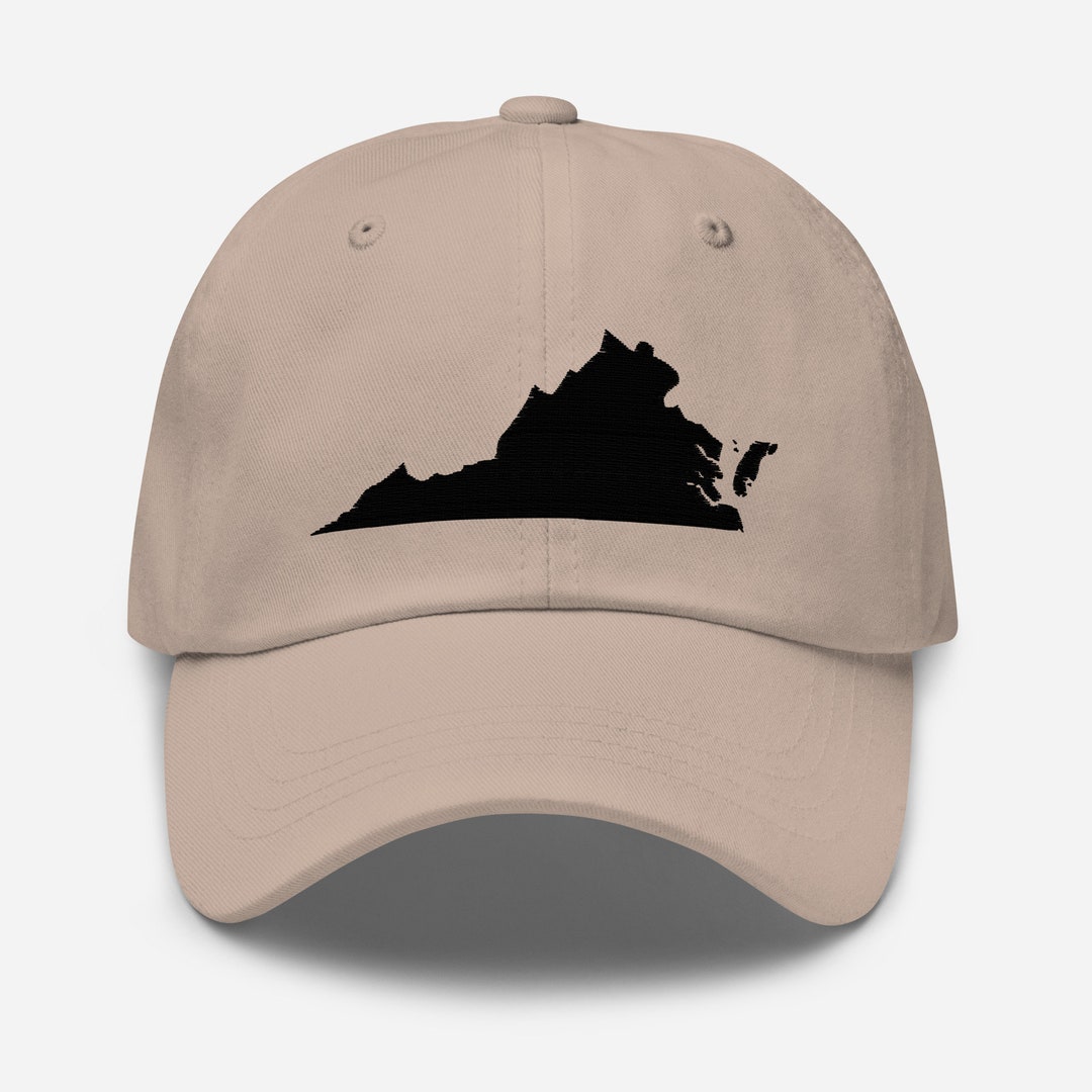 Virginia Map Outline Embroidered Vintage Dad Hat | Map of Virginia Hat ...