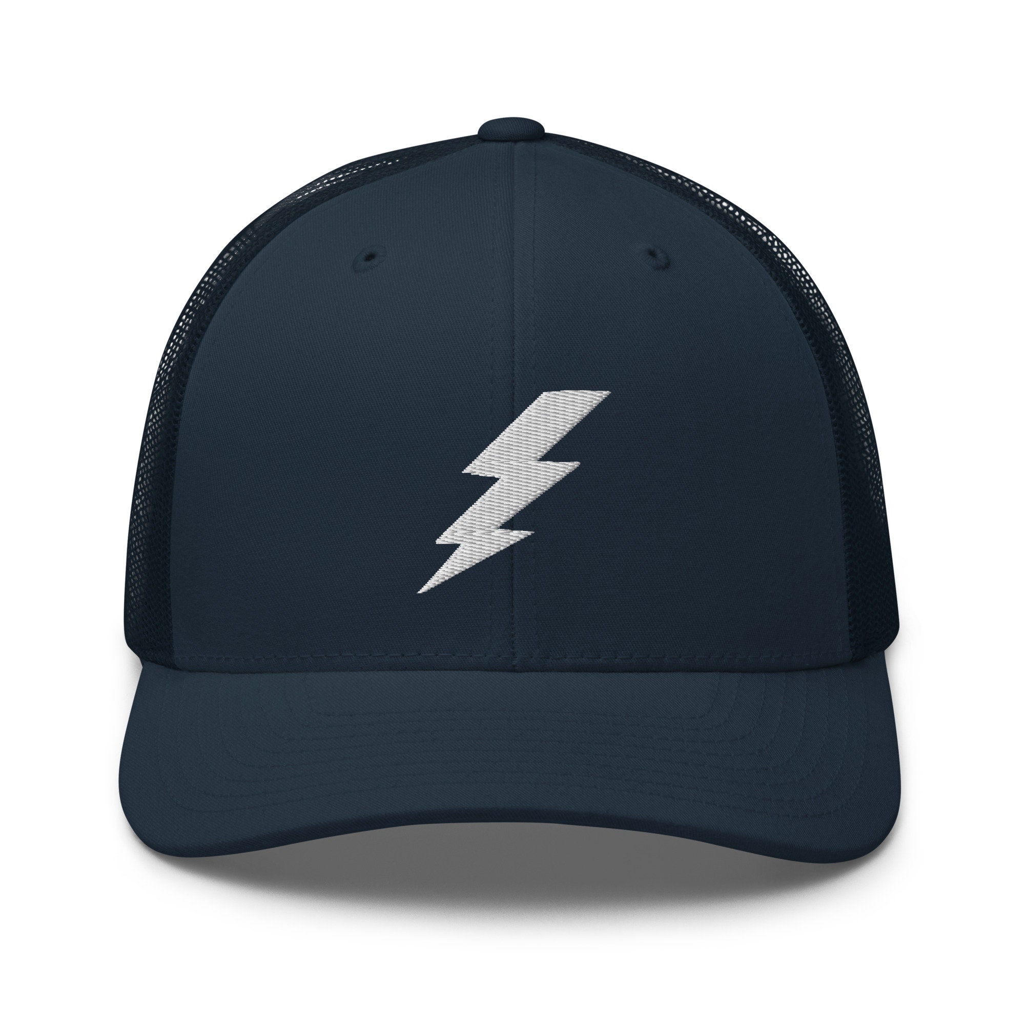 Lightning Bolt Trucker Hat Bolt Embroidered Baseball Cap - Etsy