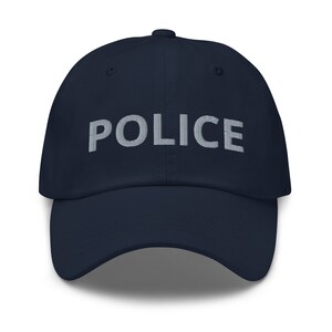 Police Hat, Police Officer Gray Lettering Embroidered Baseball Cap ...