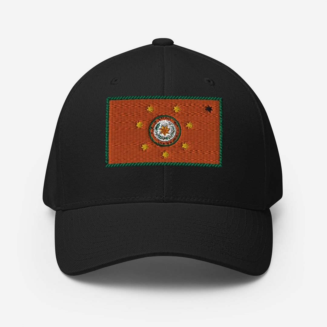 Cherokee Hat, Cherokee Nation Flag Embroidered Flexfit Cap, Cherokee ...