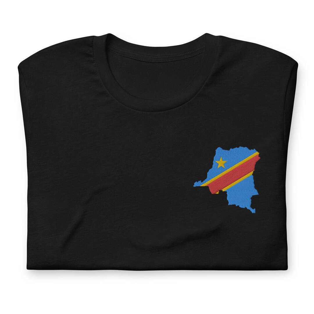 Congo Shirt, Democratic Republic of the Congo Flag Embroidered Tshirt ...