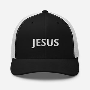 JESUS Hat, Jesus Embroidered Trucker Hat, Christian Hat, Christian Gift ...