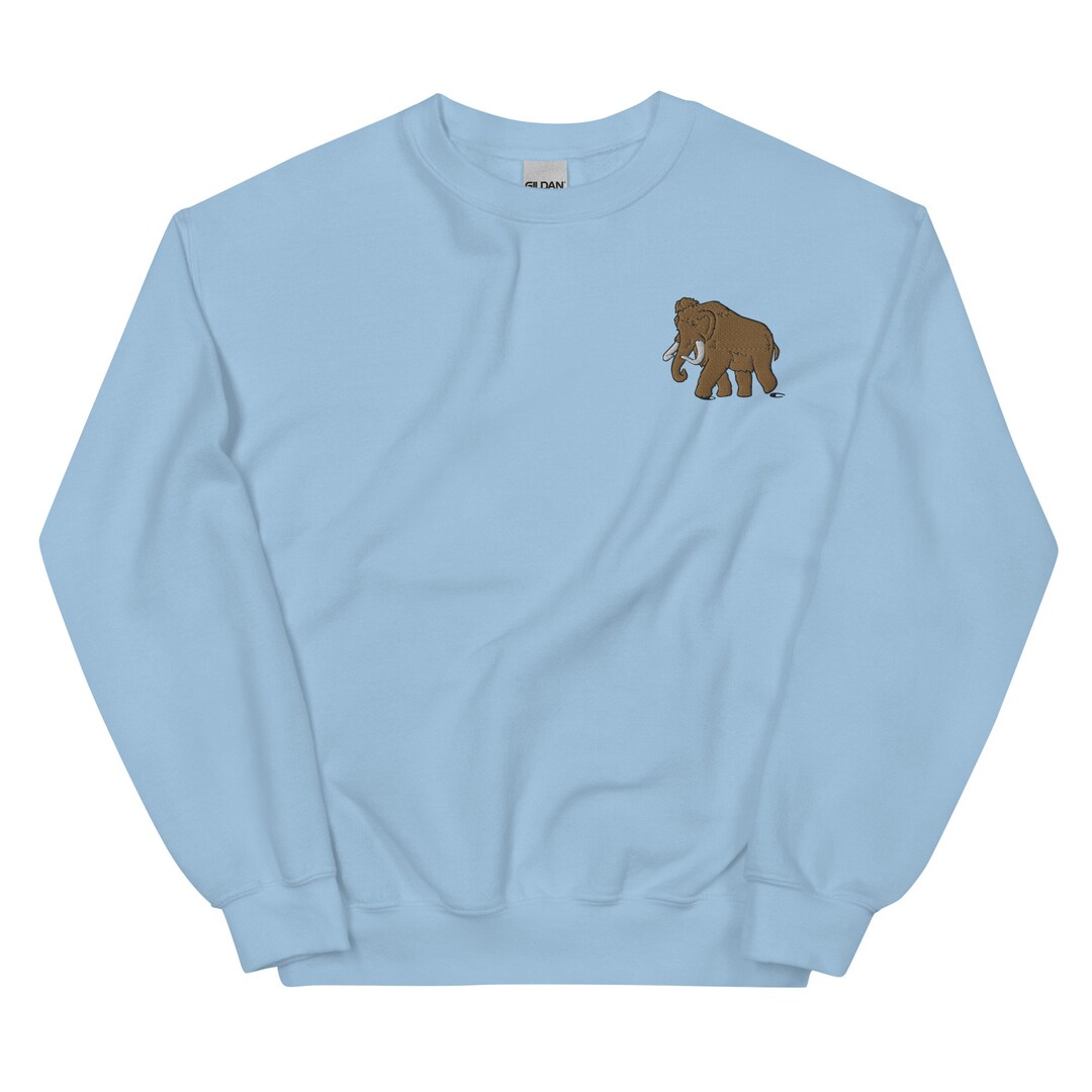 Mammoth Sweatshirt, Wooly Mammoth Embroidered Crewneck Sweater, Mammoth ...