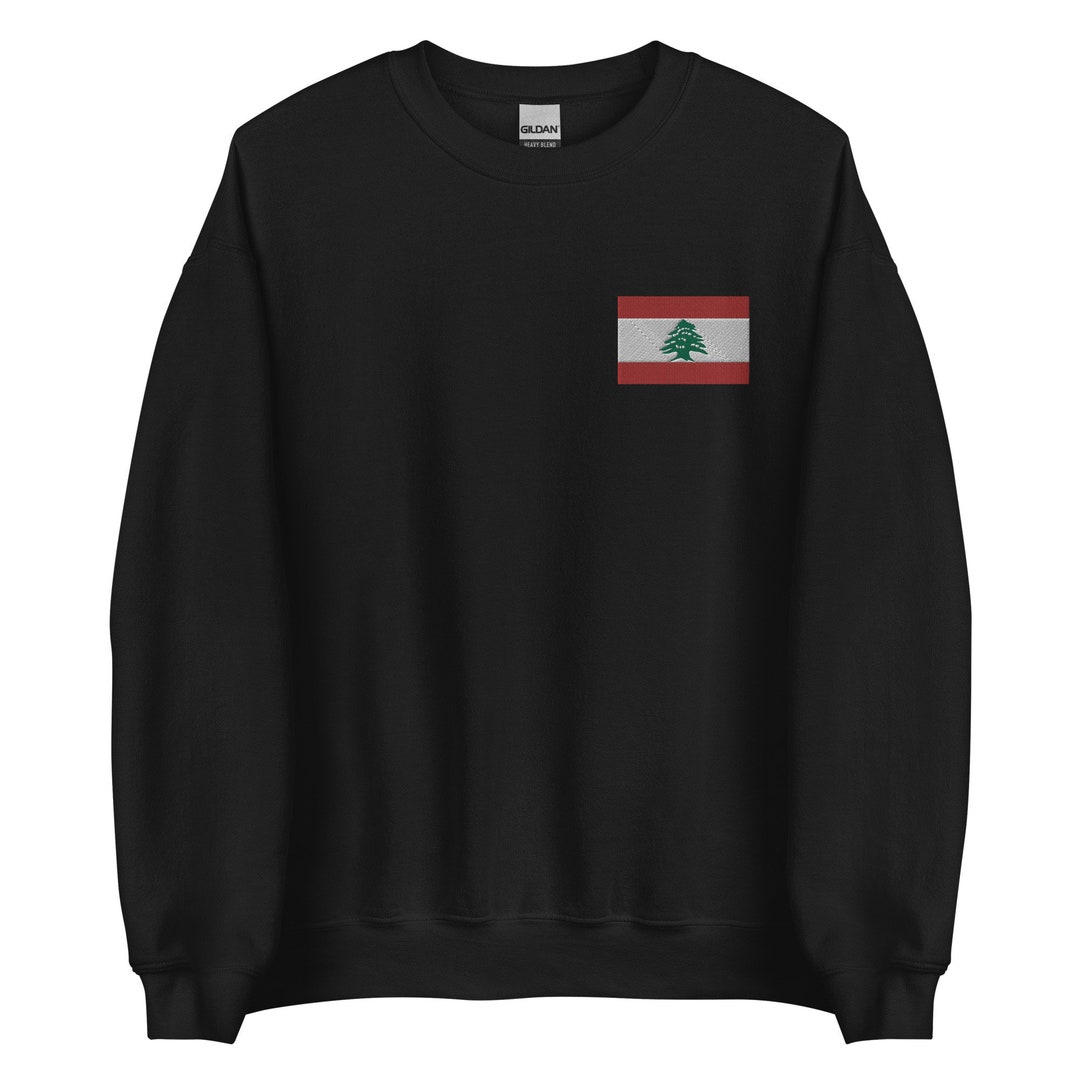 Lebanon Sweatshirt, Lebanese Flag Embroidered Crewneck Sweater, Lebanon ...