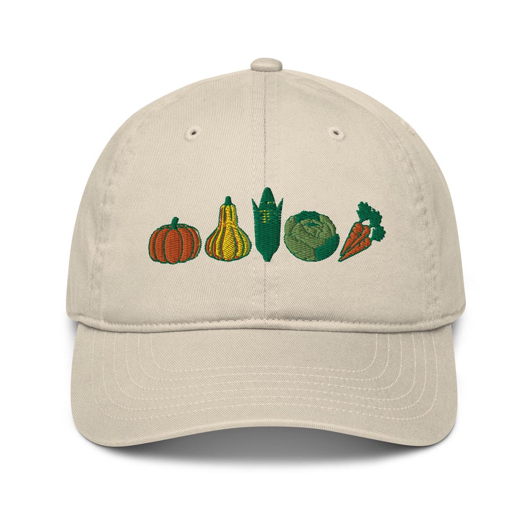 Fall Vegetables Embroidered Adjustable Organic Cotton Dad Hat ...