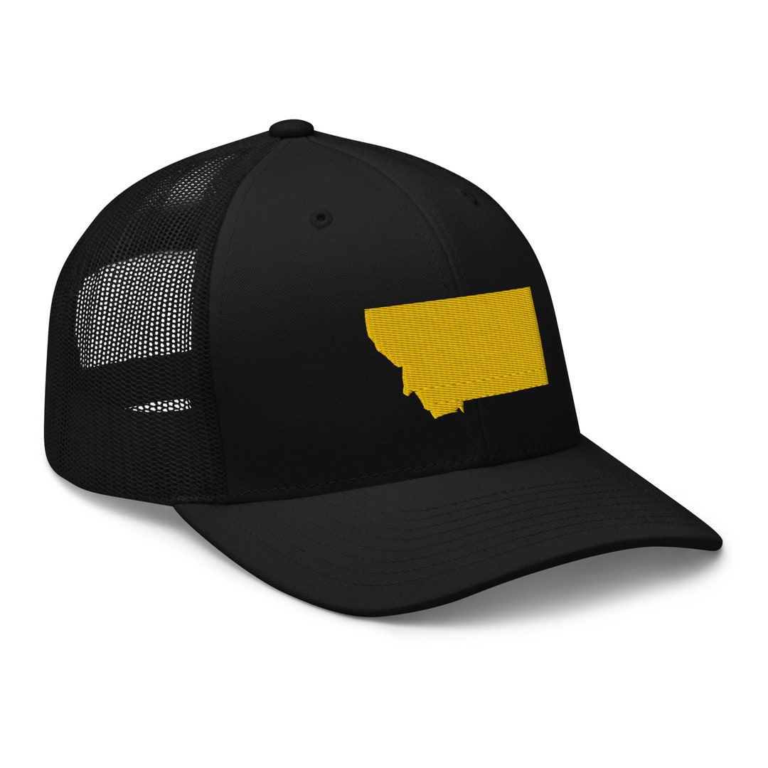 Montana State Outline Embroidered Trucker Hat | Montana Hat ...