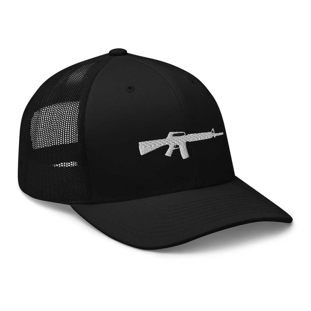 AR-15 Hat, Gun Hat, Embroidered Rifle Snapback Trucker Hat, 2nd ...
