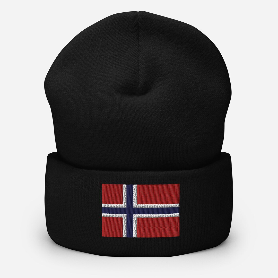 Norway Flag Beanie, Norwegian Flag Embroidered Winter Hat, Norway Gift ...