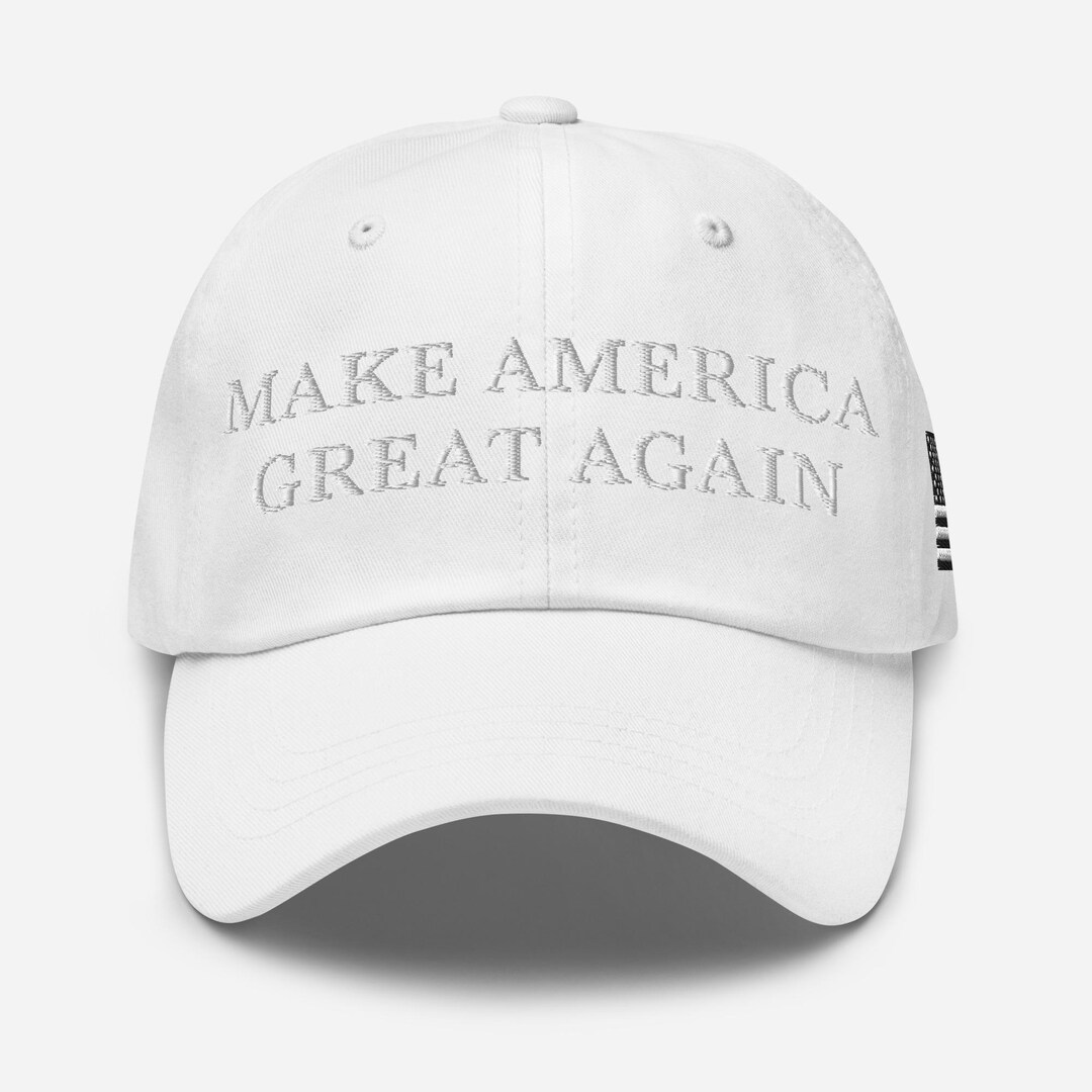 White MAGA Hat, Whiteout Subtle Embroidery Adjustable Dad Cap, Trump ...