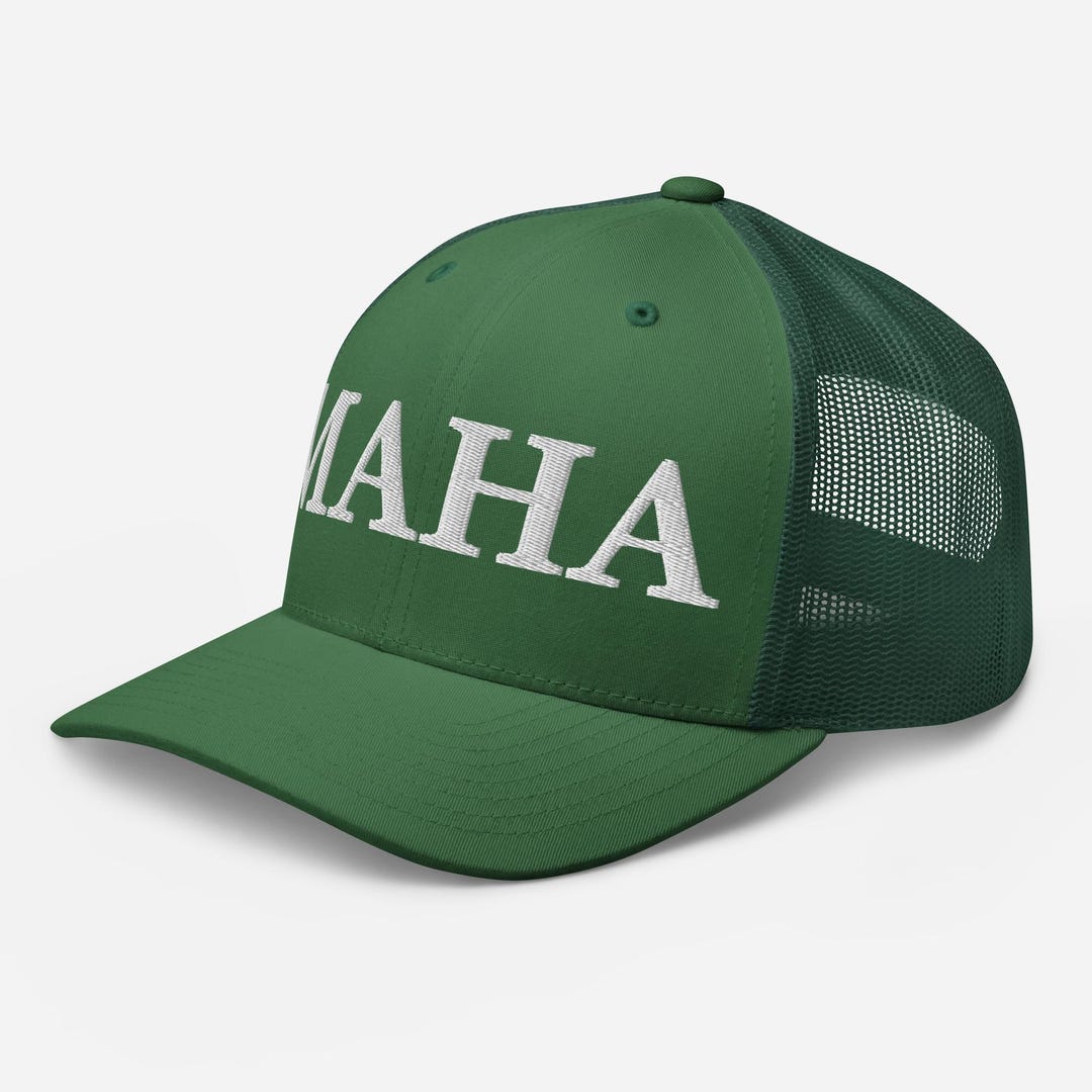 MAHA Hat, Make America Healthy Again Green Embroidered Mesh Back ...