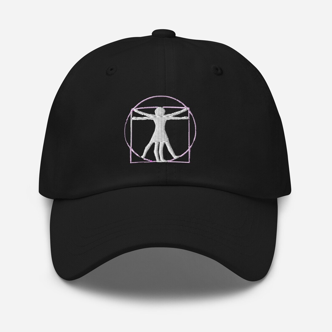Vitruvian Man Painting Embroidered Hat, Leonardo Da Vinci Vitruvian Man ...