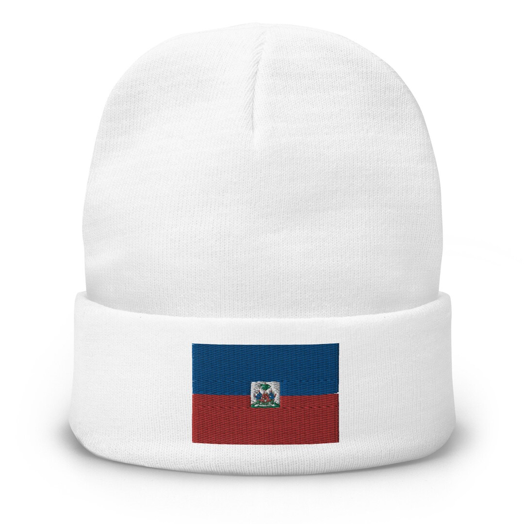 Haiti Flag Embroidered Beanie, Haitian Flag Winter Hat, Haiti Home ...