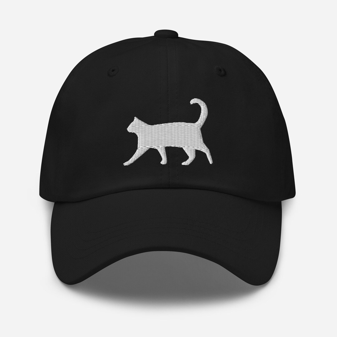 Cat Hat, Cat Silhouette Embroidered Baseball Cap, Meow Hat, Cat Owner ...