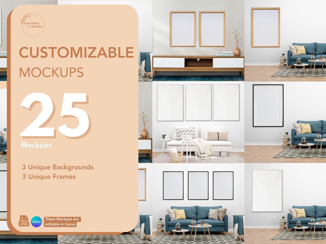 Movable Frame Mockup Bundle: Styled Interior Mockups (digital Download ...