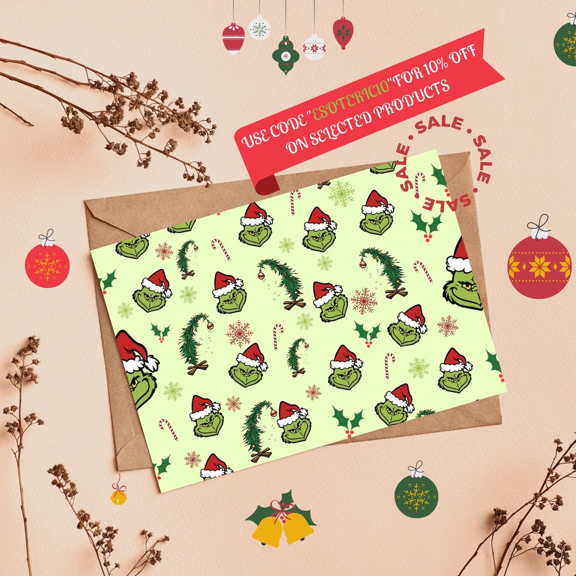 Grinch Digital Paper Grinch Seamless File Christmas Digital - Etsy