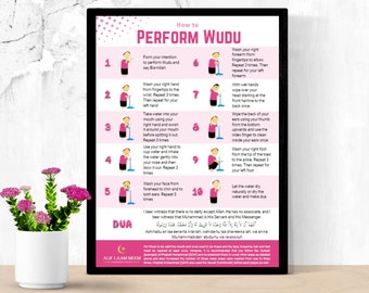 How to Perform Wudu, Ritual Washing for Prayer, Printable Poster ...
