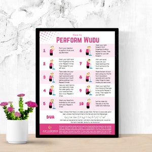 How to Perform Wudu, Ritual Washing for Prayer, Printable Poster ...