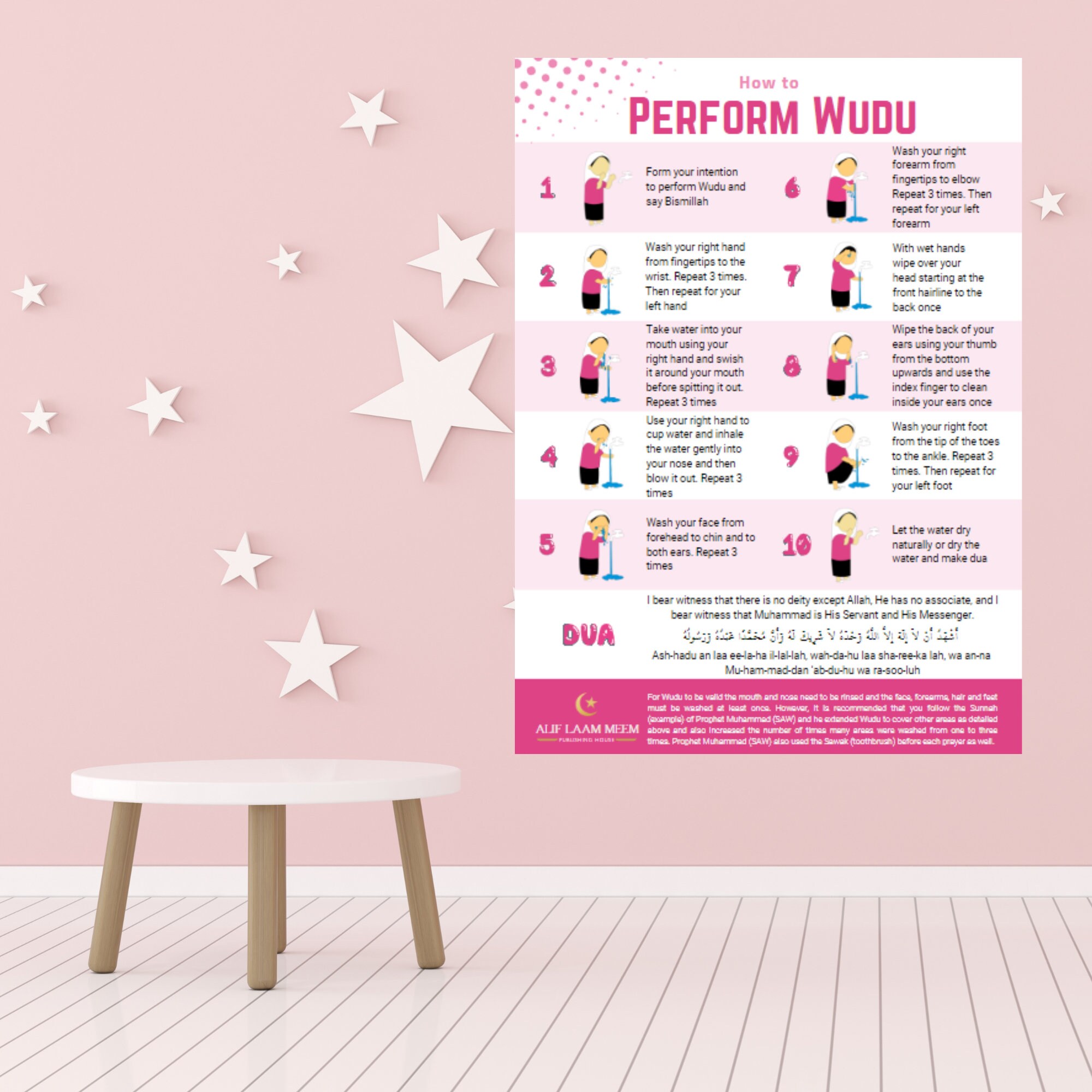 How to Perform Wudu, Ritual Washing for Prayer, Printable Poster ...