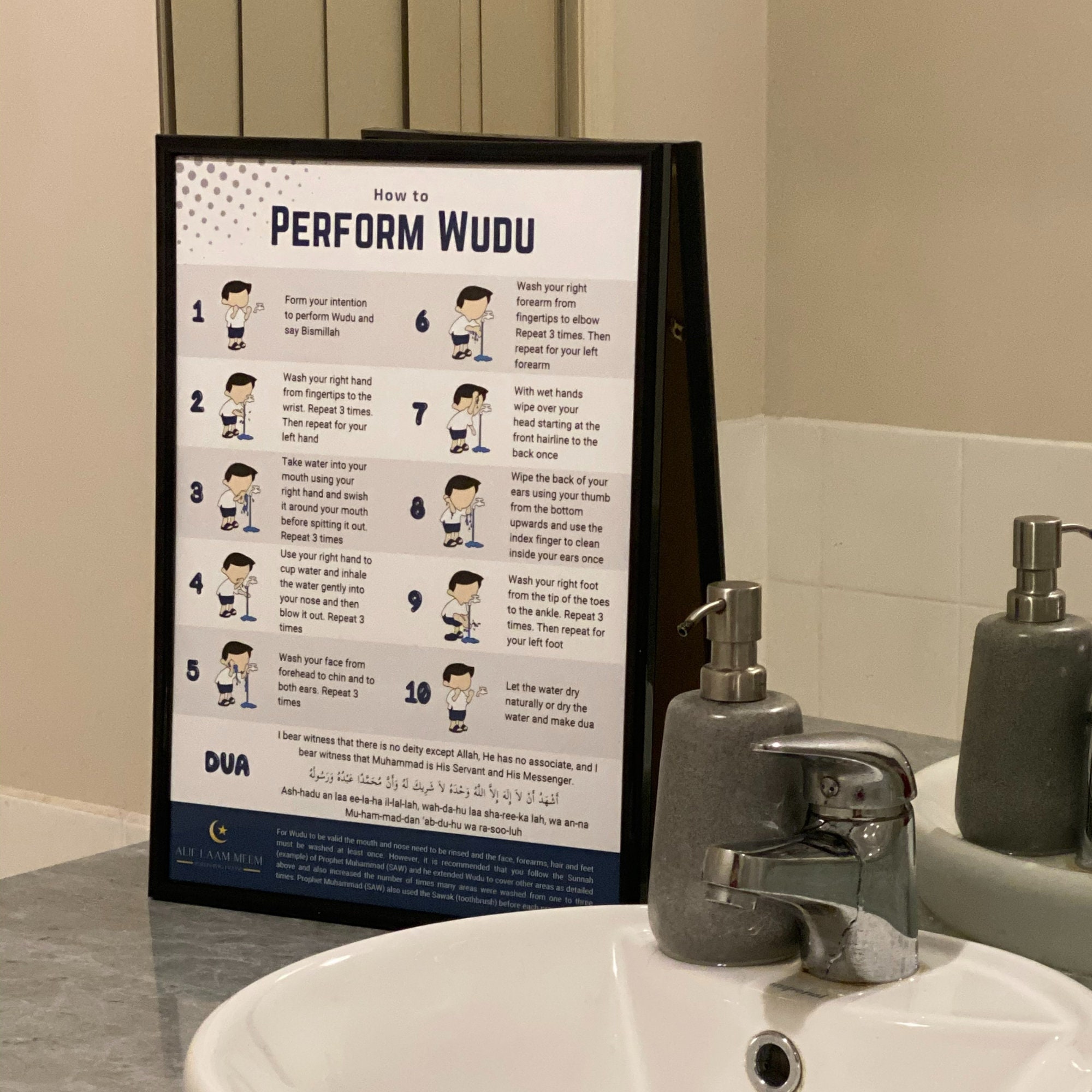 How to Perform Wudu, Ritual Washing for Prayer, Printable Poster ...