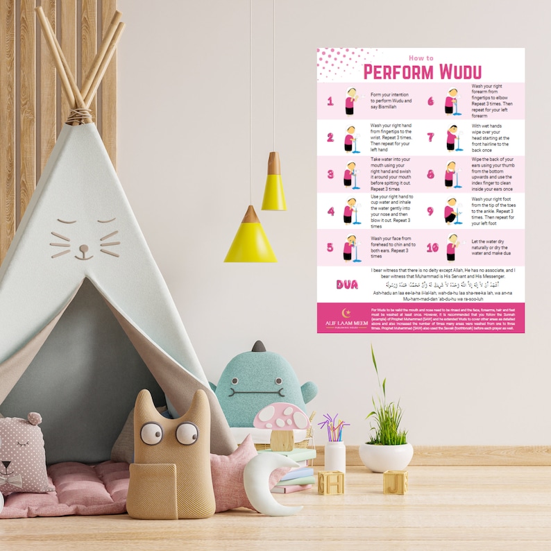How to Perform Wudu, Ritual Washing for Prayer, Printable Poster ...