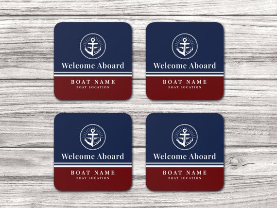Boat Coaster Nautical Coaster Set Sailing Themed Gift With Boat Name Etsy UK