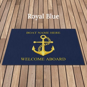 Welcome Aboard Rug, Outdoor Rug for Boats, Custom Family Boat Gift ...