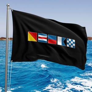 Personalized Boat Flag, Custom Captain Gift, Nautical Code Flag, Boat ...