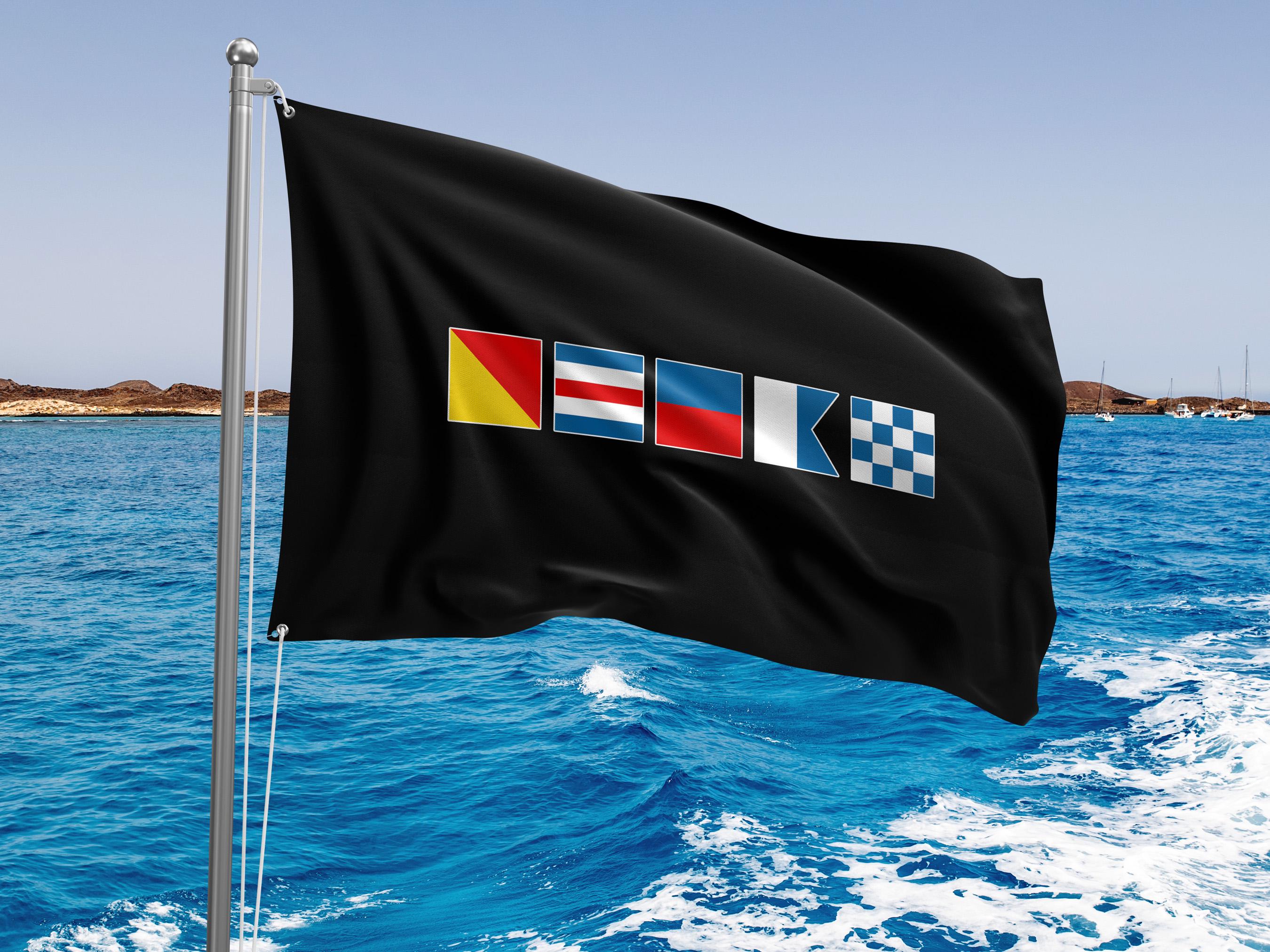 Personalized Boat Flag, Custom Captain Gift, Nautical Code Flag, Boat ...