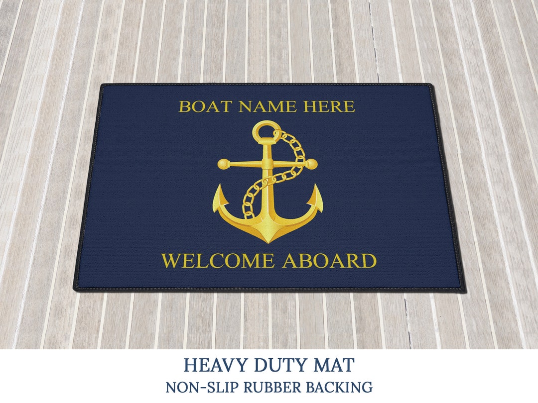 Nautical Welcome Heavy Duty Mat, Custom Yacht Mat, Family Boat Gift ...