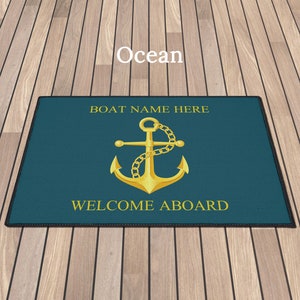Nautical Welcome Heavy Duty Mat, Custom Yacht Mat, Family Boat Gift ...