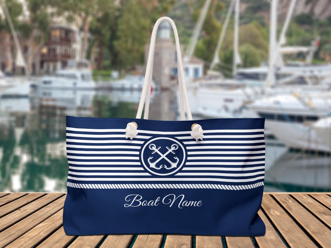 Boat Canvas Bag, Nautical Tote Bag, Custom Anchor Bag, Boat Gift for ...