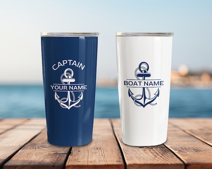 Custom Boat Tumbler: Insulated Nautical Captain First Mate Gift, Lake ...