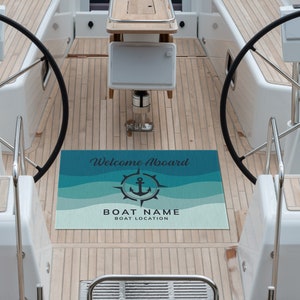 Custom Boat Rug, Nautical Outdoor Lake House Rug, Anchor Rug, Boat ...